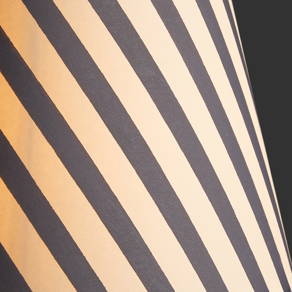 6 inch empire clip on shade in jet stripes hand painted card