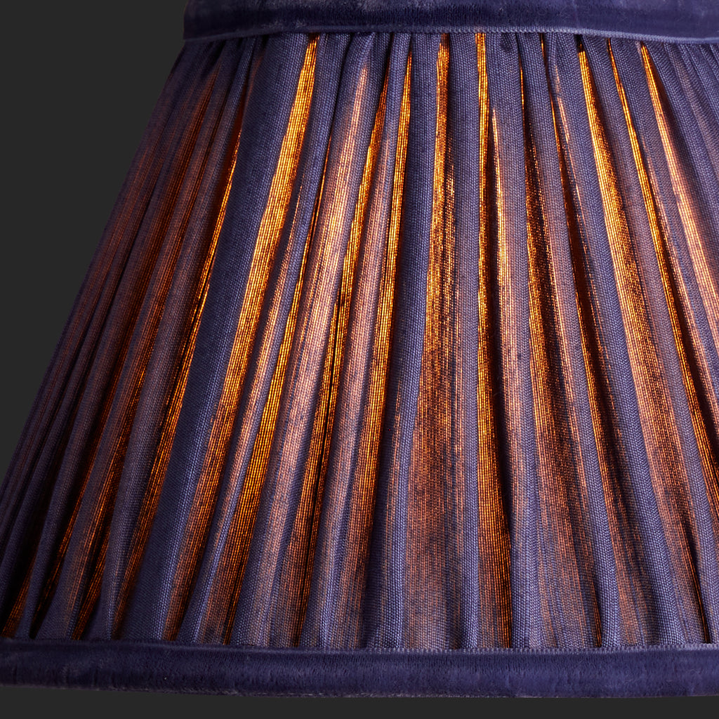 8 inch empire clip on shade in cobalt silk