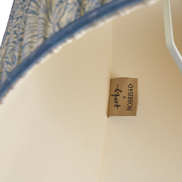 10 inch empire shade in china blue marigold linen by Morris & co