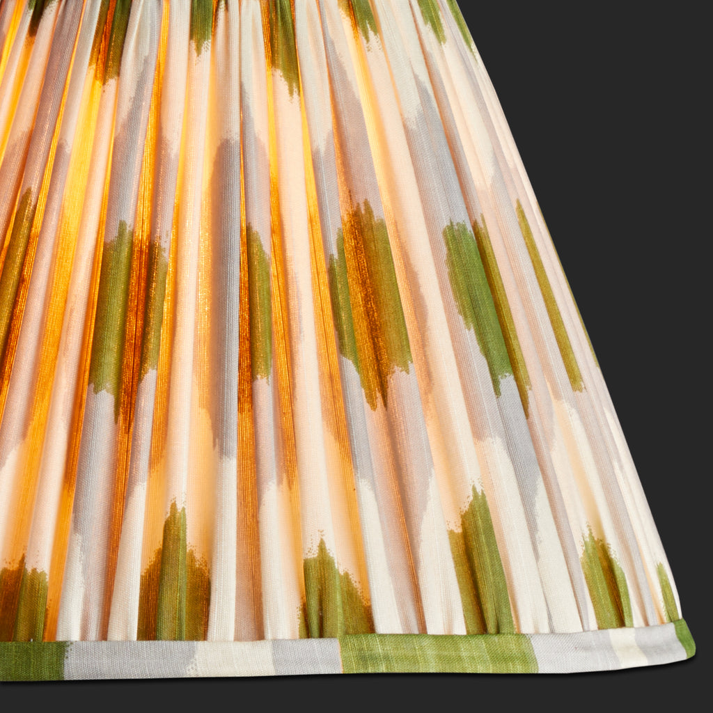 12 inch empire shade in egg & spoon ikat gray green silk