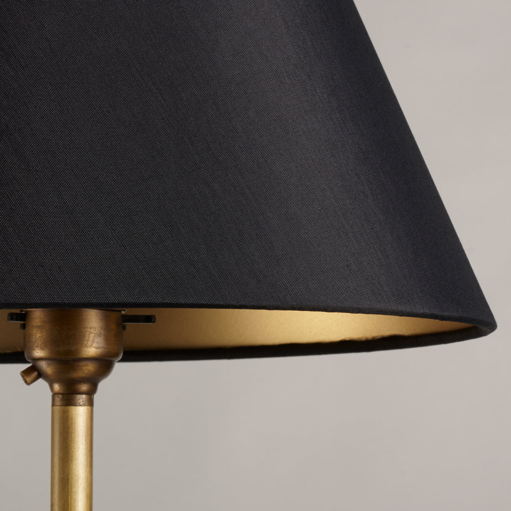 10 inch Empire shade for cordless lamps in Black with Glasgow Gold Int