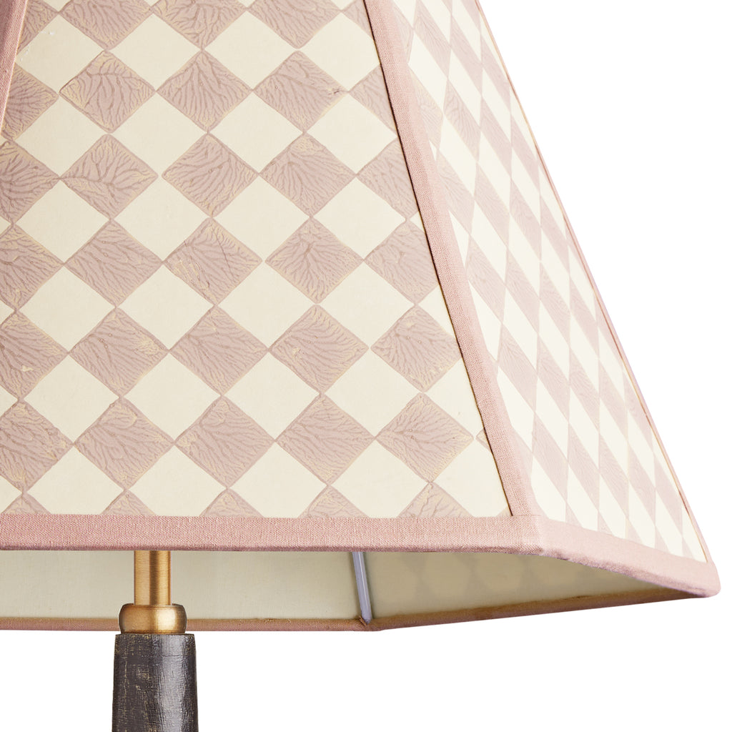 10 inch Milford check hexagon shade for cordless lamps in petal