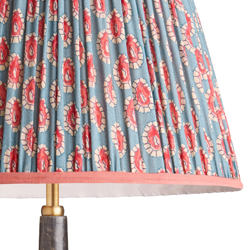 12 inch straight empire reversible gimbal shade in blue and red block