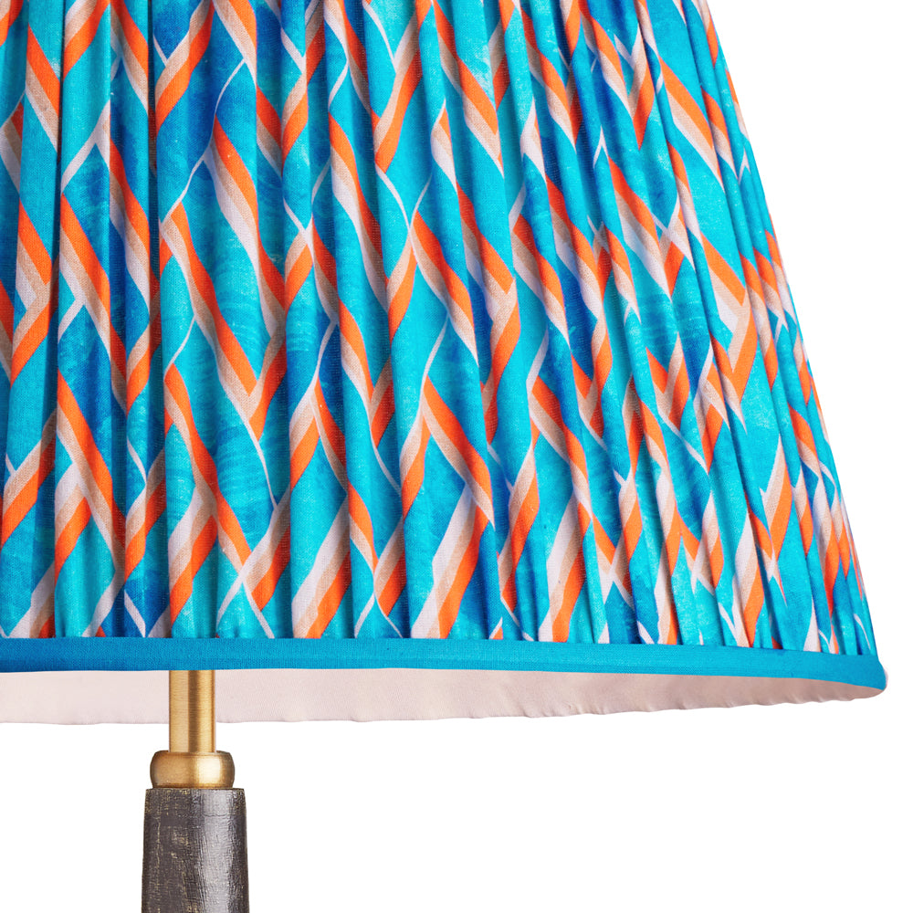 12 inch straight empire reversible gimbal shade in blue herringbone by