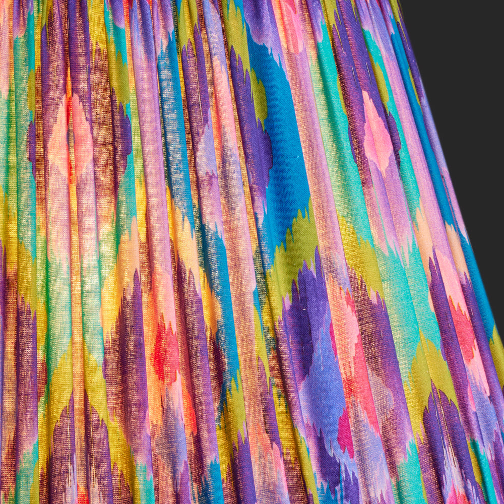 12 inch straight empire reversible gimbal shade in purple mala ikat by