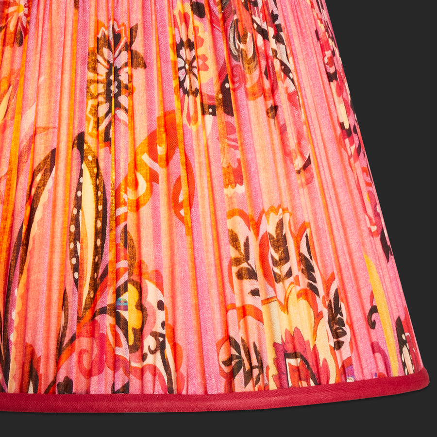 12 inch straight empire reversible gimbal shade in pink Paisley by Mat