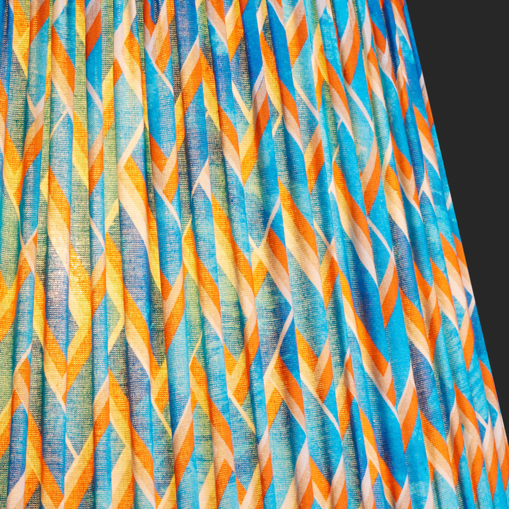 14 inch straight empire reversible gimbal shade in blue herringbone by