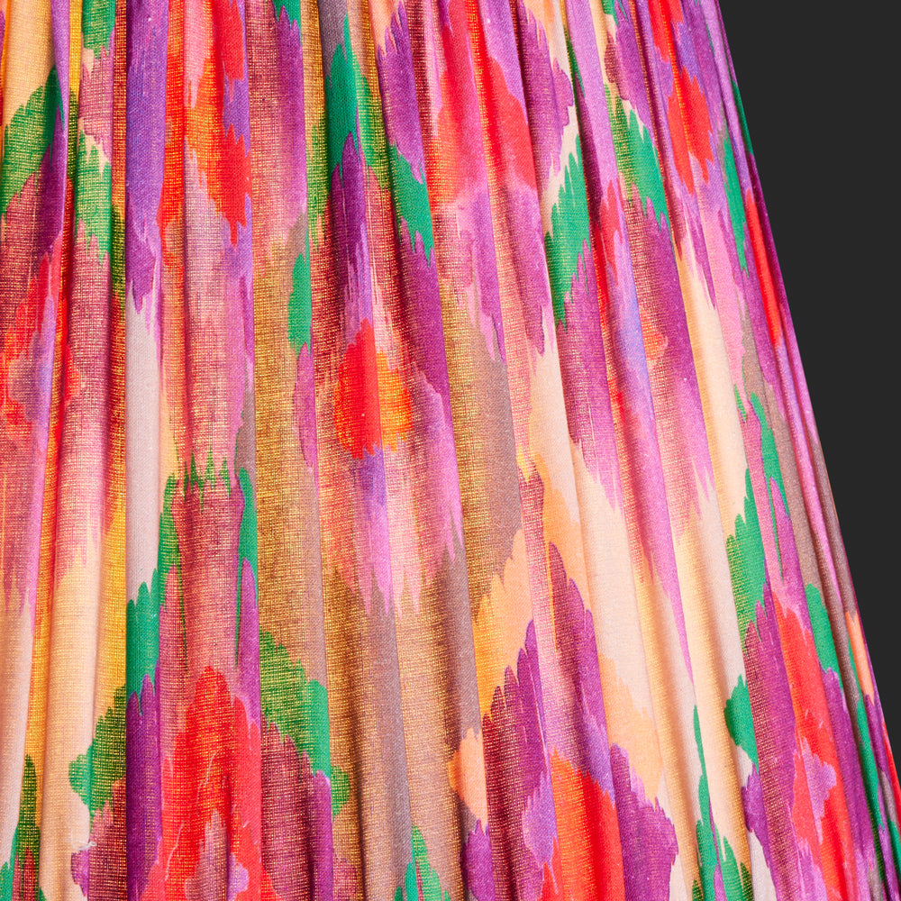 14 inch straight empire reversible gimbal shade in magenta mala ikat b