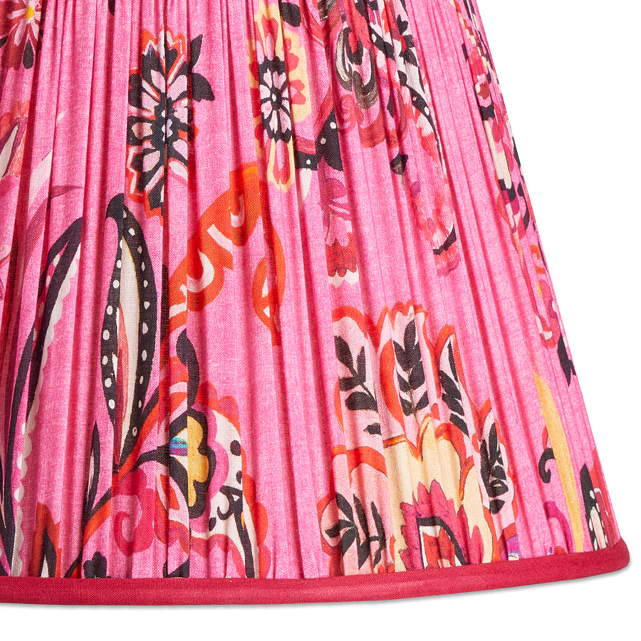 14 inch straight empire reversible gimbal shade in pink Paisley by Mat