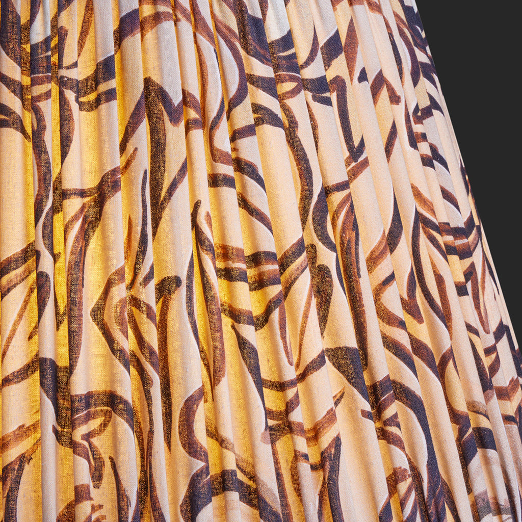 16 inch straight empire reversible gimbal shade in natural Disco Zebra