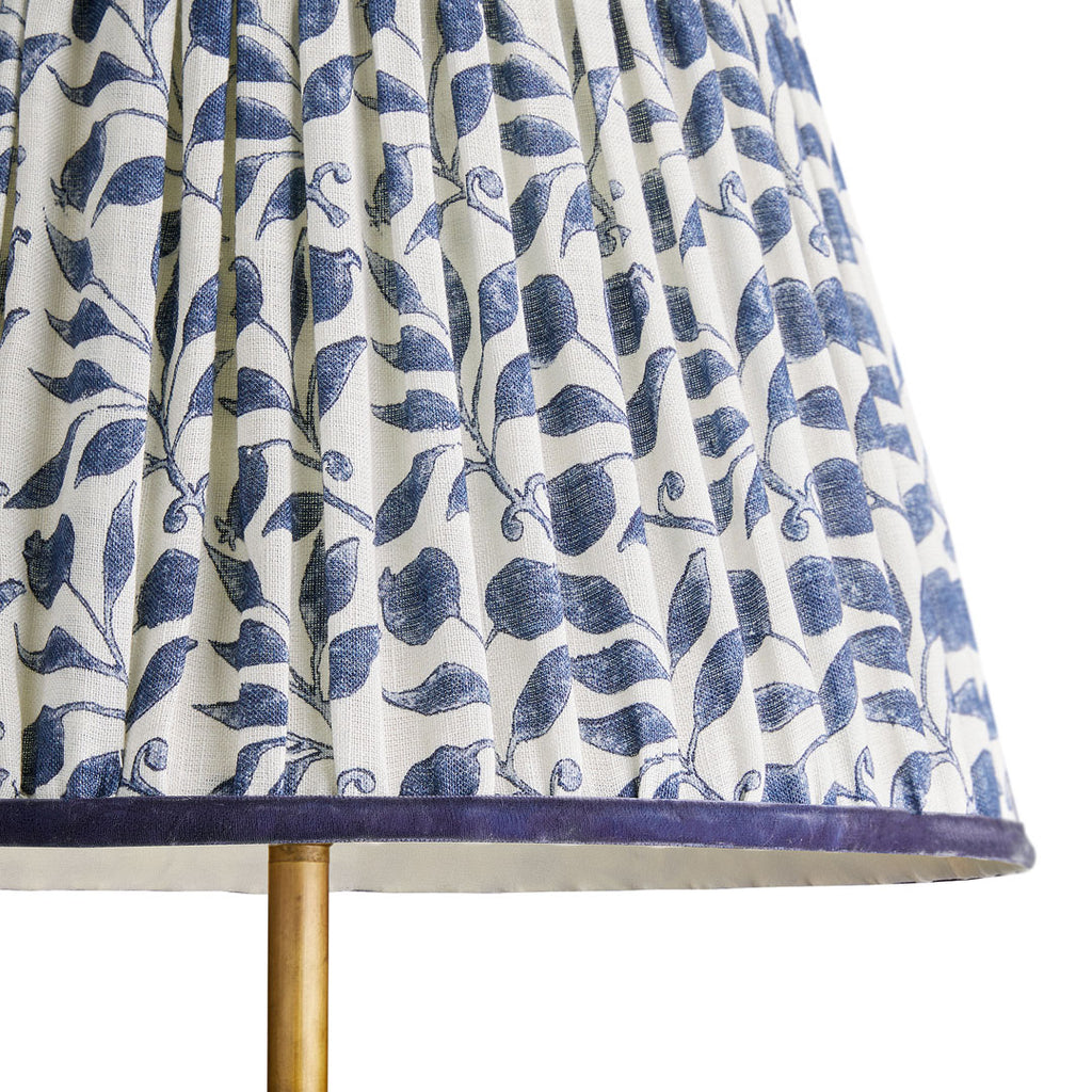 5.5 inch tall tapered shade for cordless lamps in indigo rosehip linen