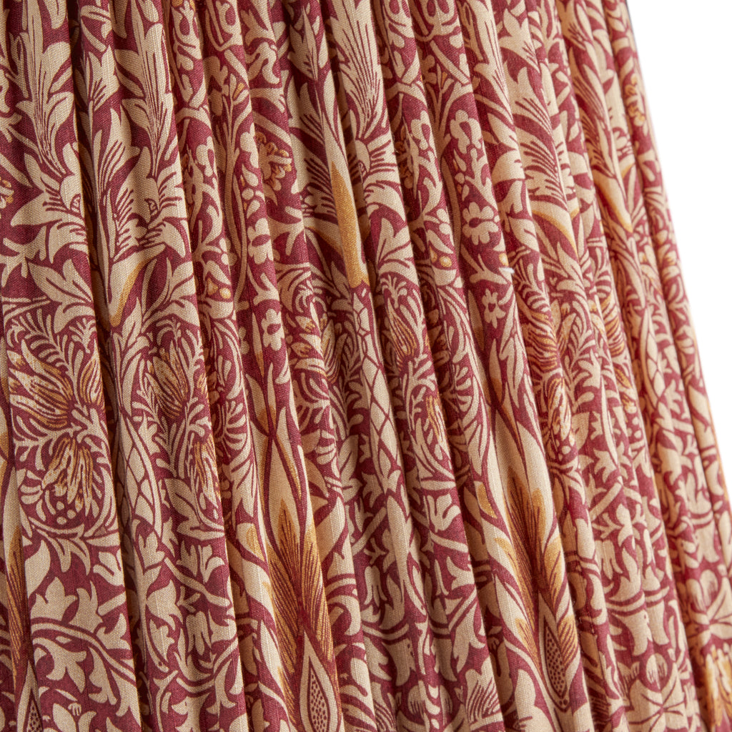 16 inch scalloped straight empire shade in claret & gold silk snakeshe