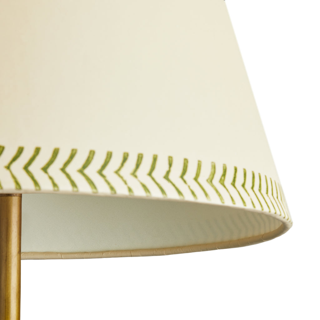 12 inch straight empire shade in verdant arrows hand painted card