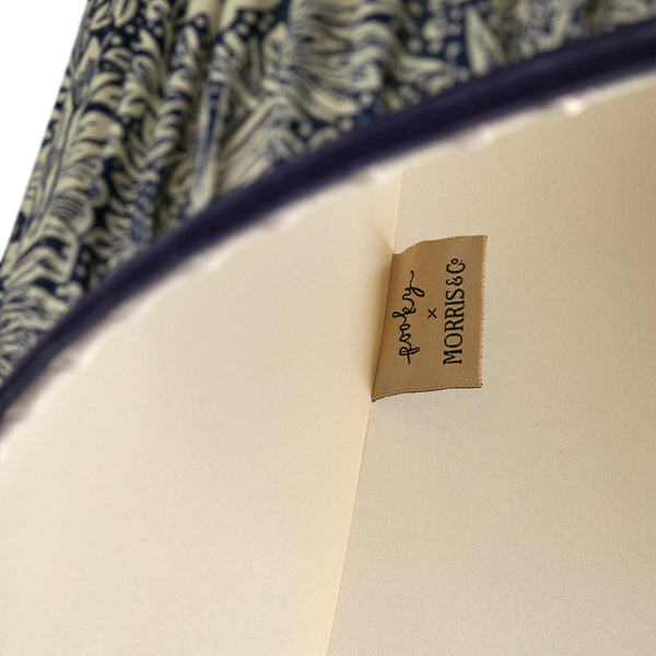 12 inch straight empire shade in indigo marigold linen by Morris & co