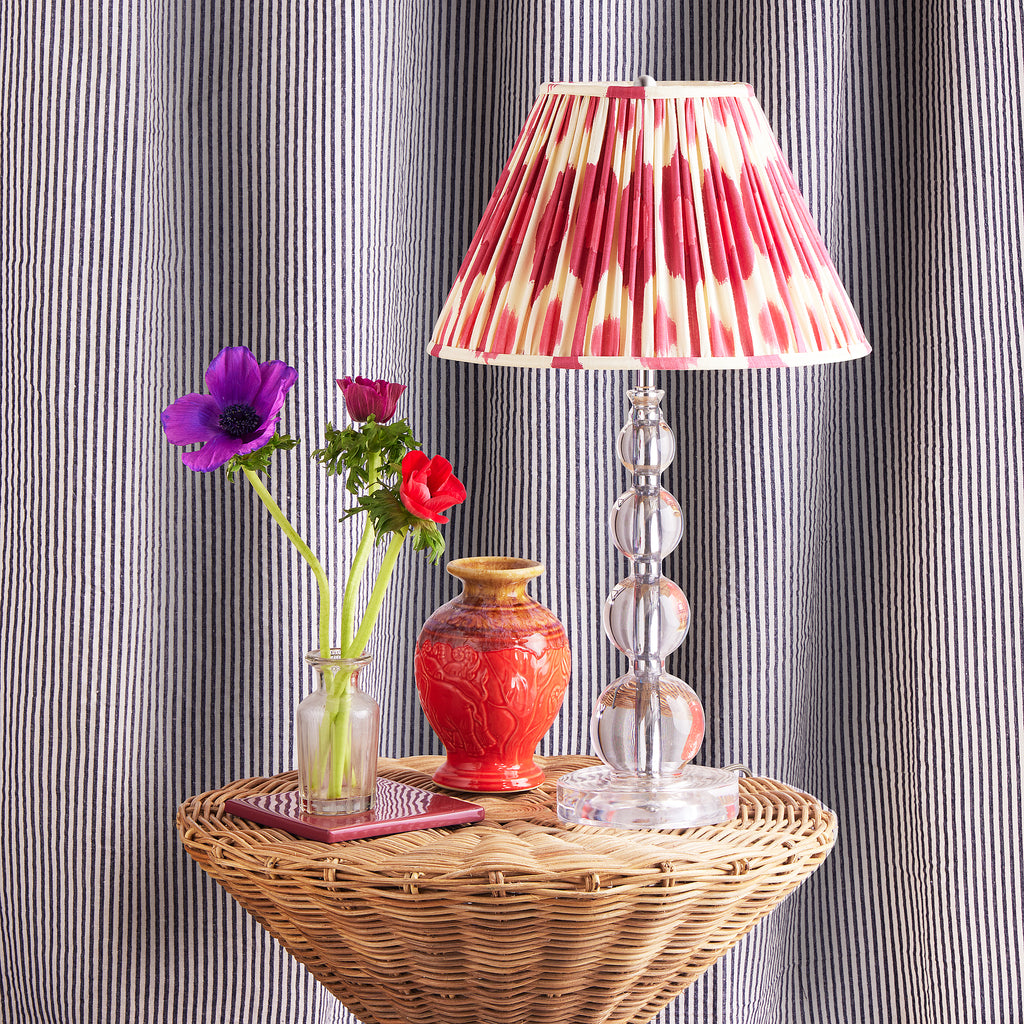 12 inch straight empire shade in egg & spoon ikat berries silk