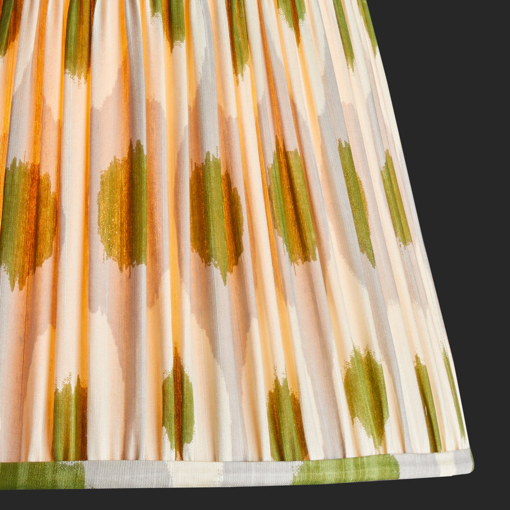 12 inch straight empire shade in egg & spoon ikat gray green silk
