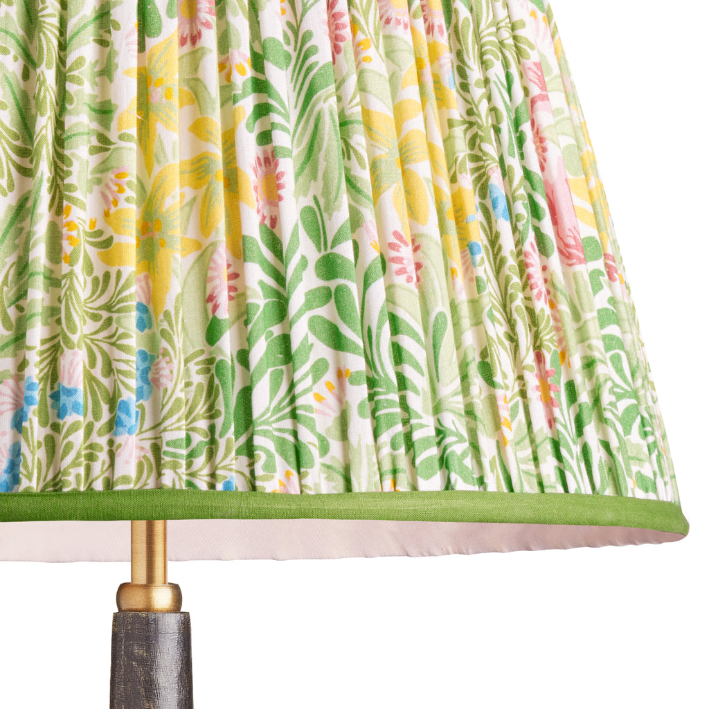 14 inch straight empire shade in boughs green and rose bower printed c