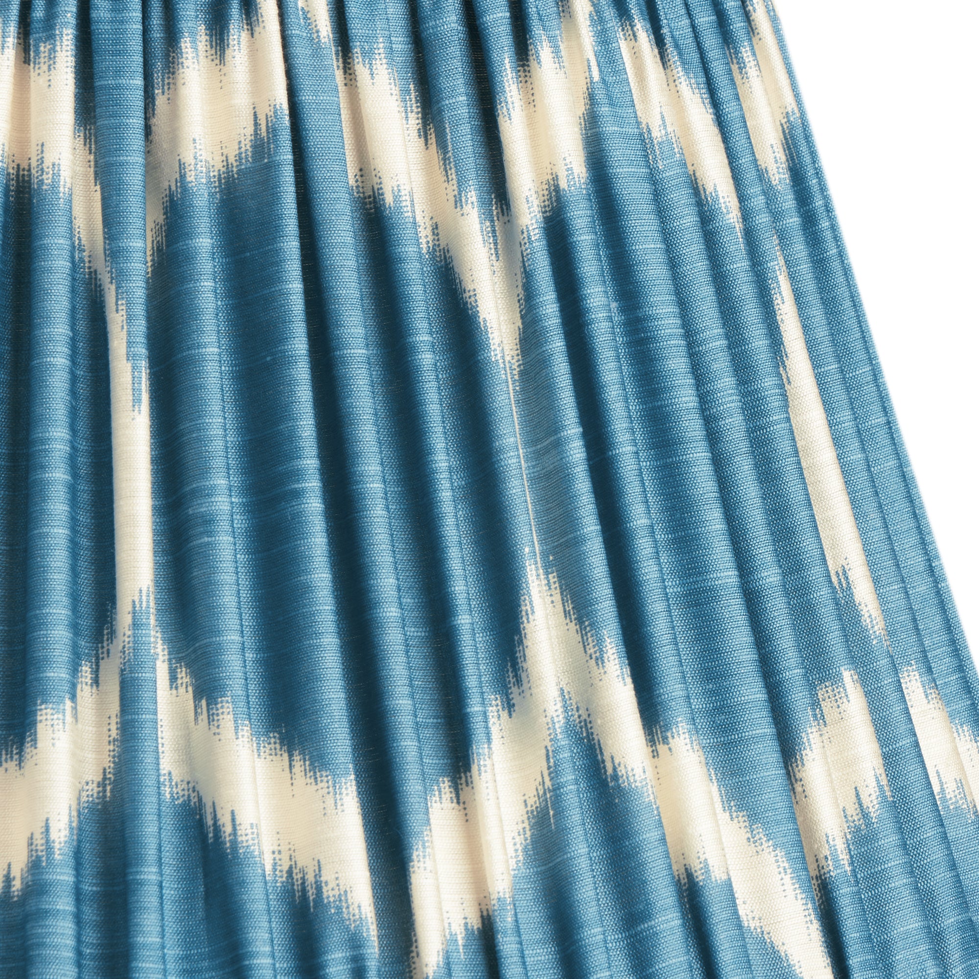 14 inch straight empire printed silk ikat shade in turkish blue Yoda