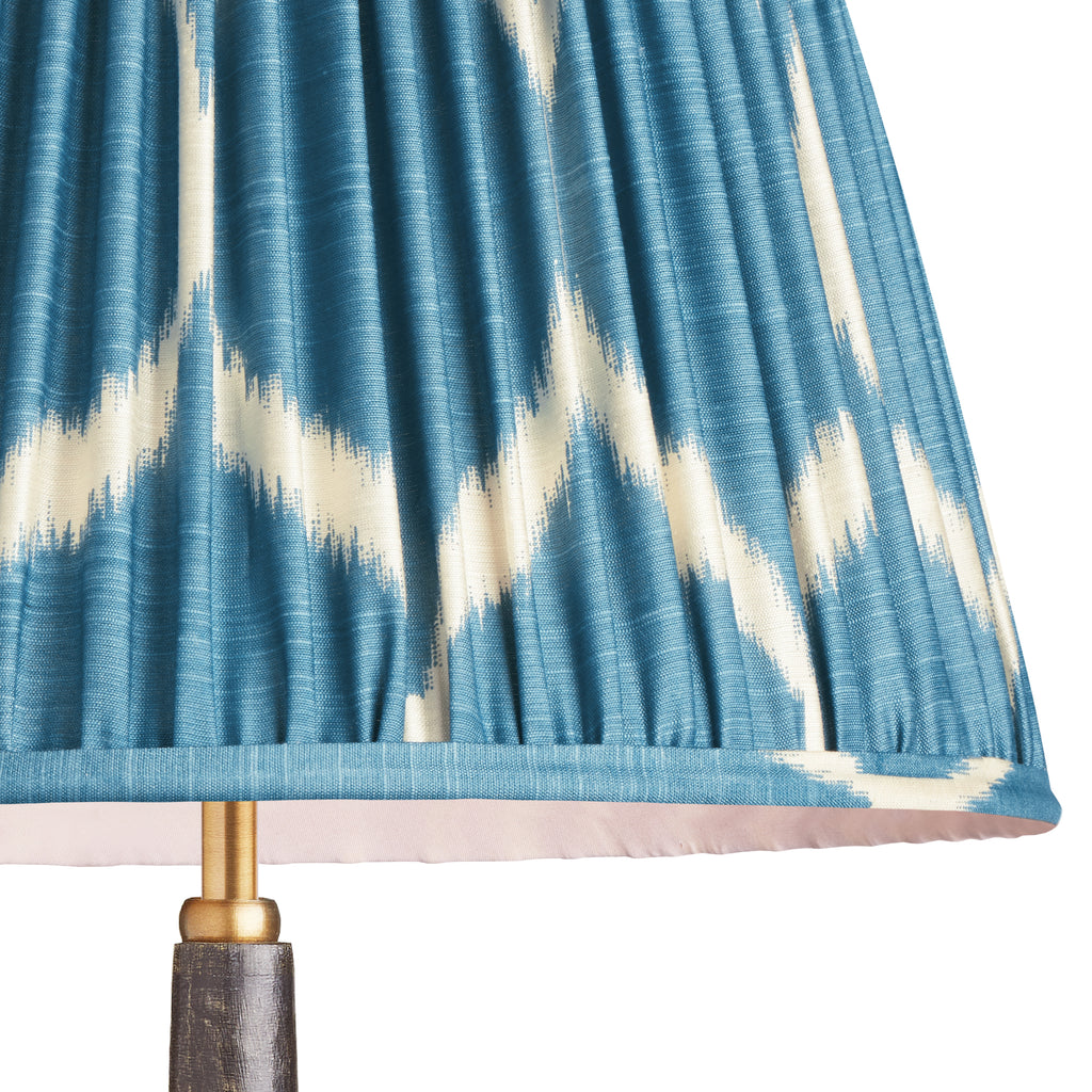 14 inch straight empire printed silk ikat shade in turkish blue Yoda
