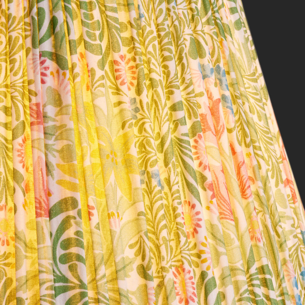 16 inch straight empire shade in boughs green and rose bower printed c