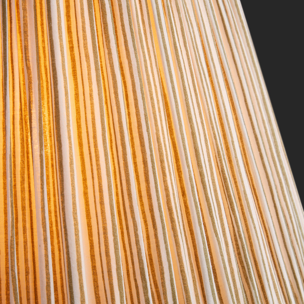 18 inch straight empire shade in green candy stripe block printed cott