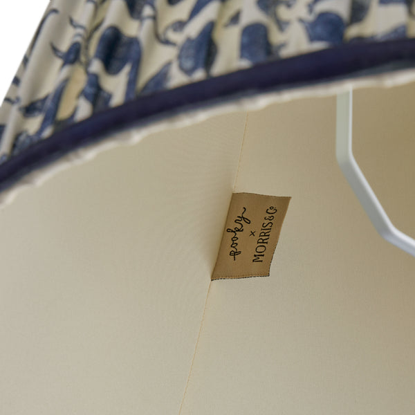 18 inch straight empire shade in indigo rosehip linen by Morris & co