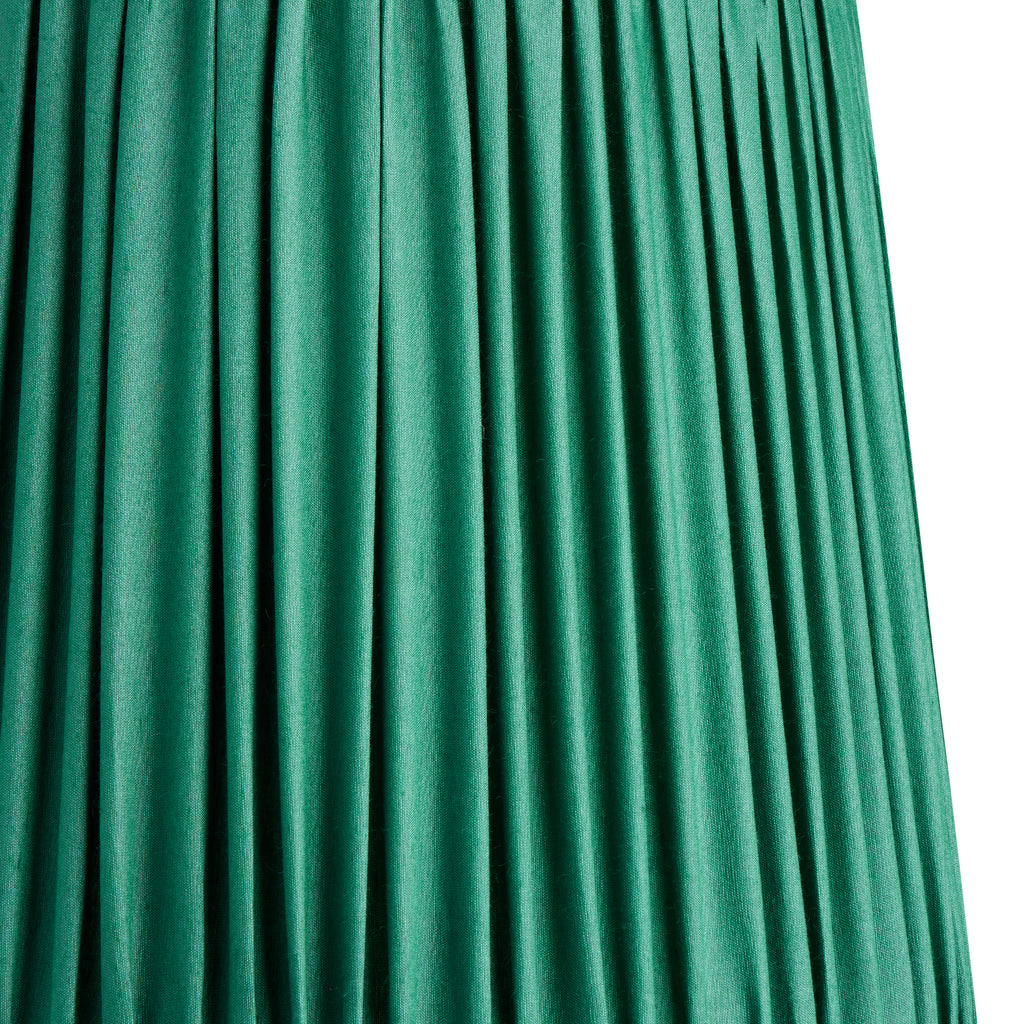 16 inch tall tapered shade in pleated jade taj silk