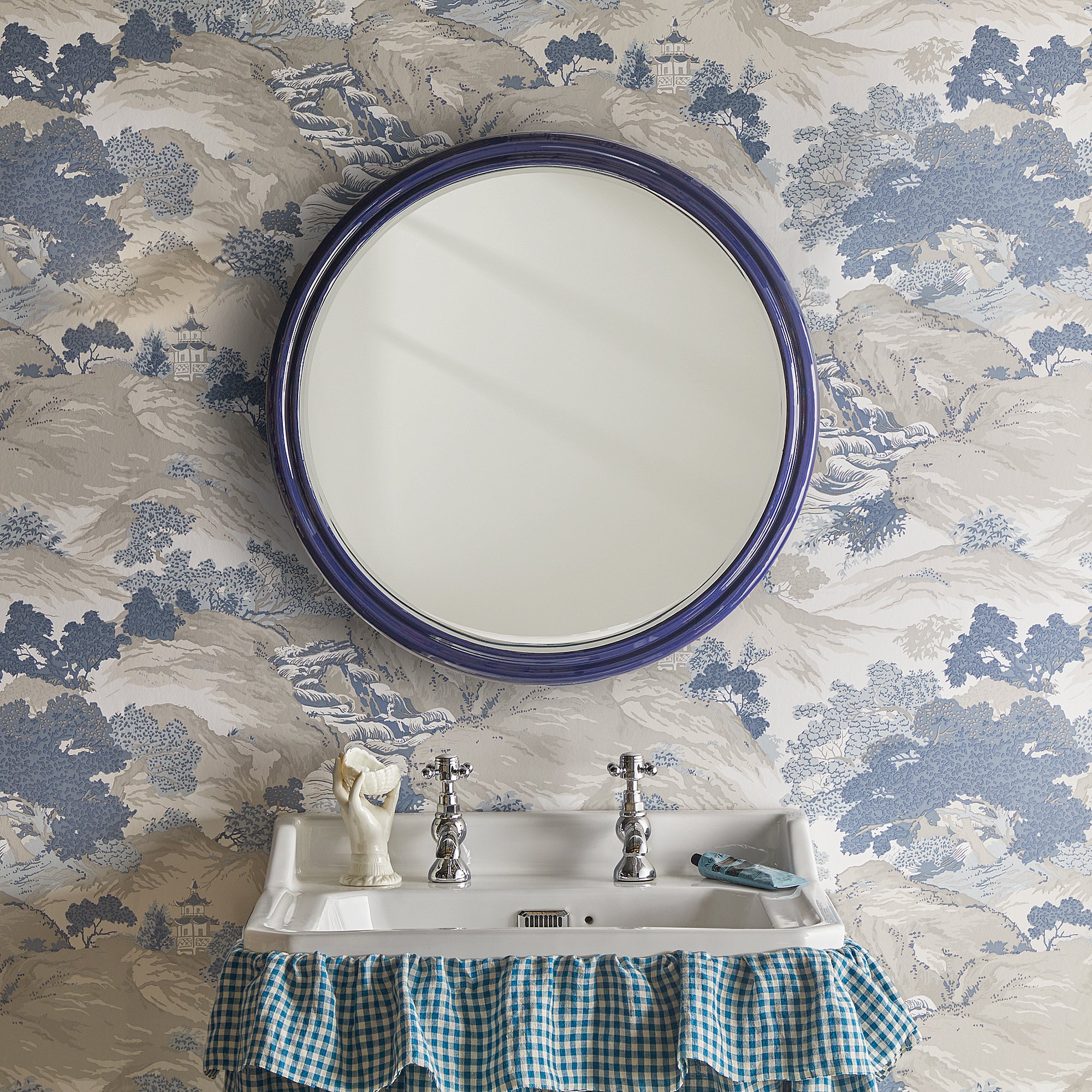 Smaller Cinders Mirror in Blue
