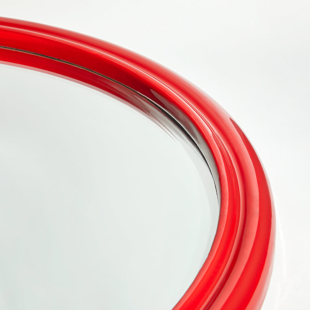 Larger Cinders Mirror in Ruby Red