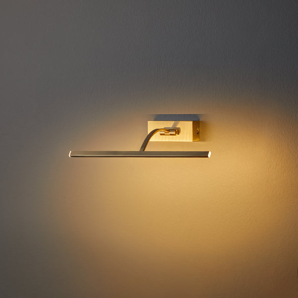 Smaller Blake picture light in antiqued brass