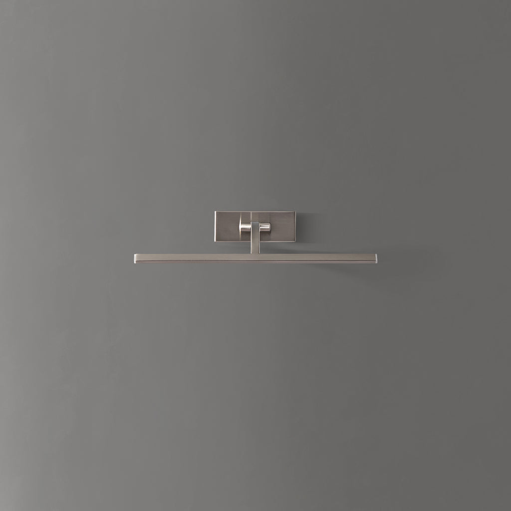 Smaller Blake picture light in brushed chrome