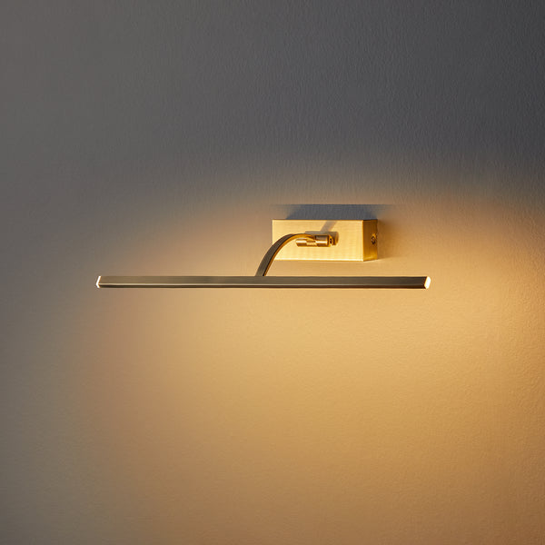 Medium Blake picture light in antiqued brass