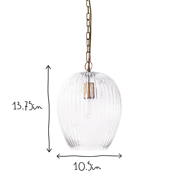 Small Bastille pendant light in clear glass