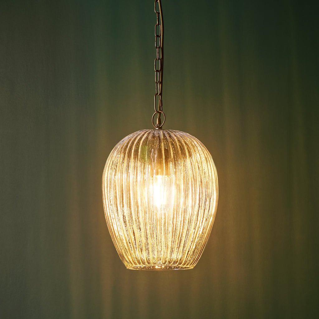 Small Bastille pendant light in clear glass