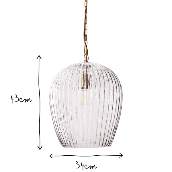 Regular Bastille pendant light in clear glass