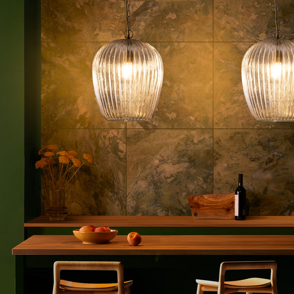 Regular Bastille pendant light in clear glass