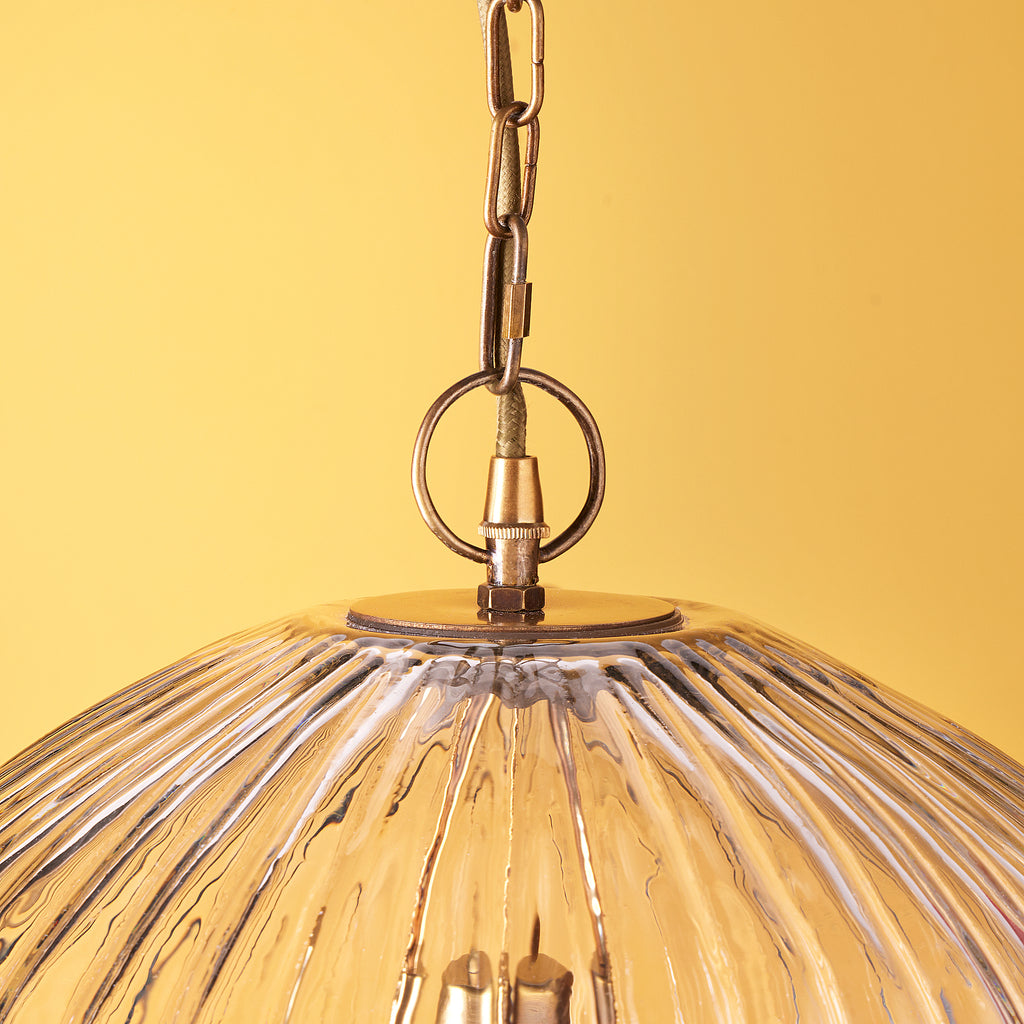 Large Bastille pendant light in clear glass
