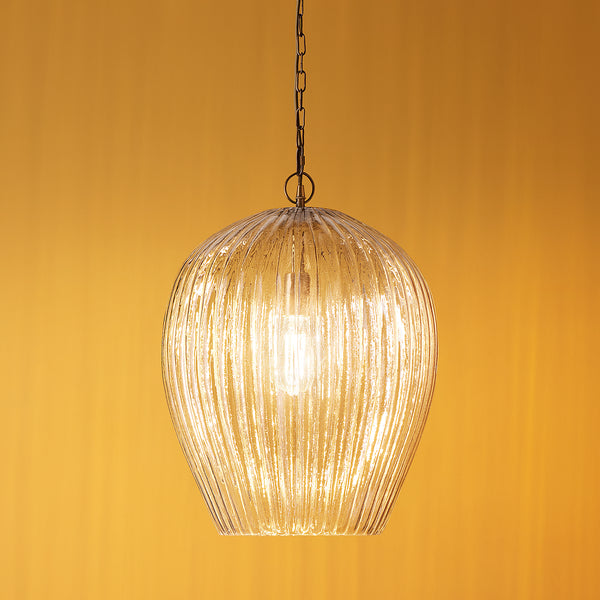 Large Bastille pendant light in clear glass