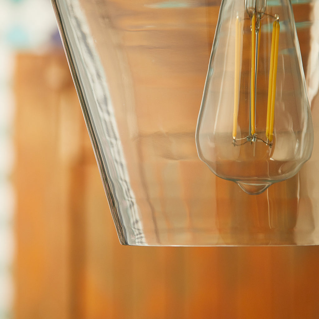 Larger Demijohn pendant light in clear glass