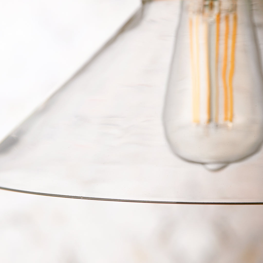 Larger Dexter pendant light with glass shade