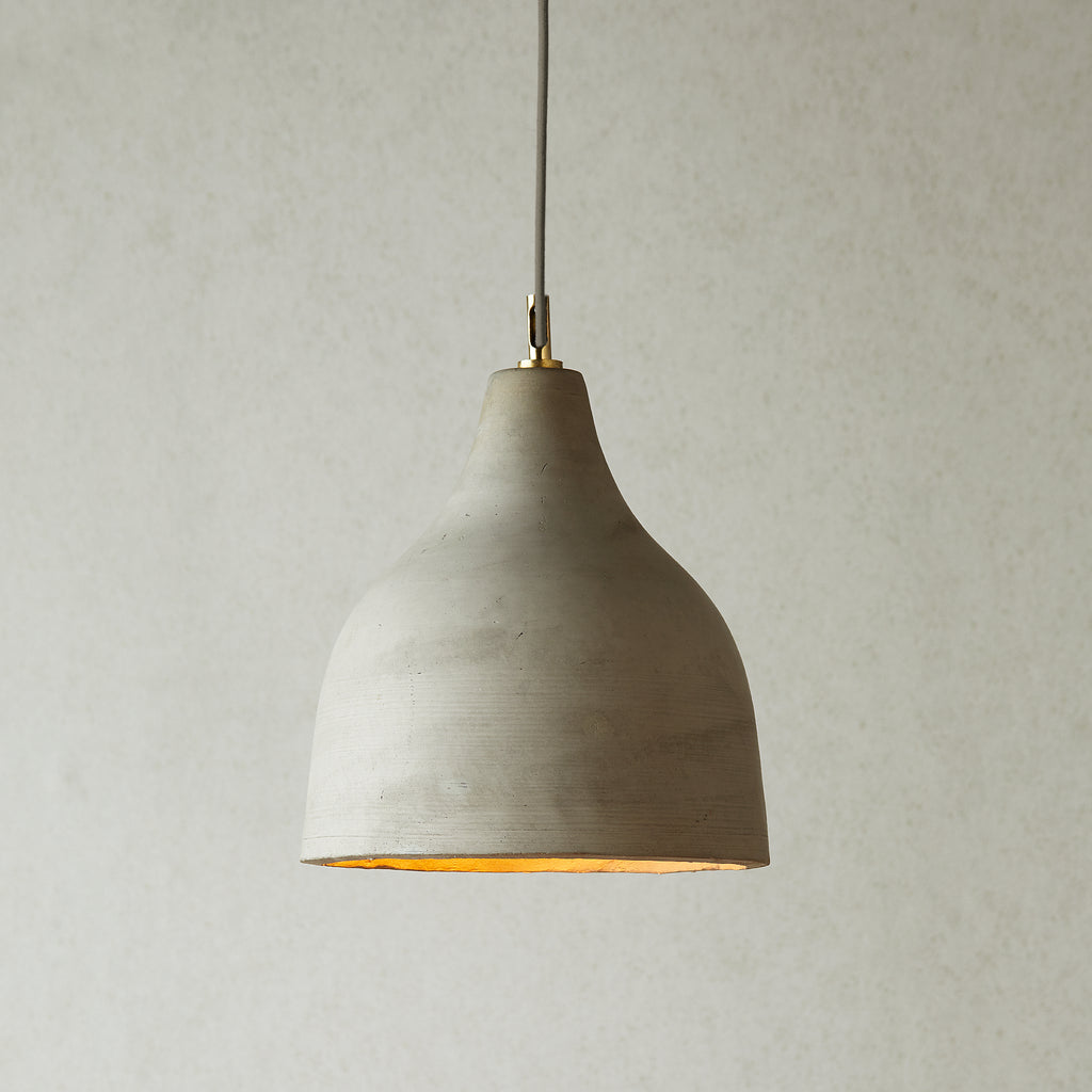 Large Soprano Pendant light in pale gray concrete