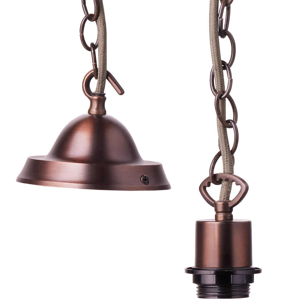Classic chain pendant fixture in bronze