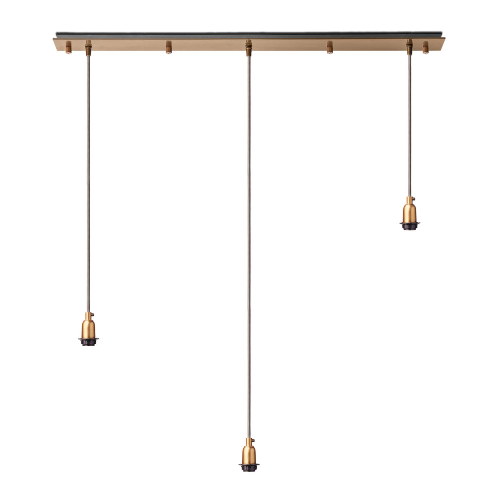 Plateau ceiling fitting in antiqued brass