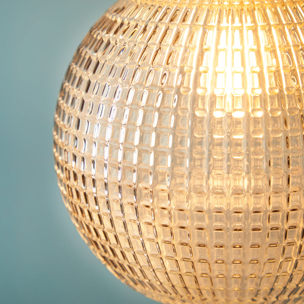 Regular Espere pendant shade in clear waffle glass