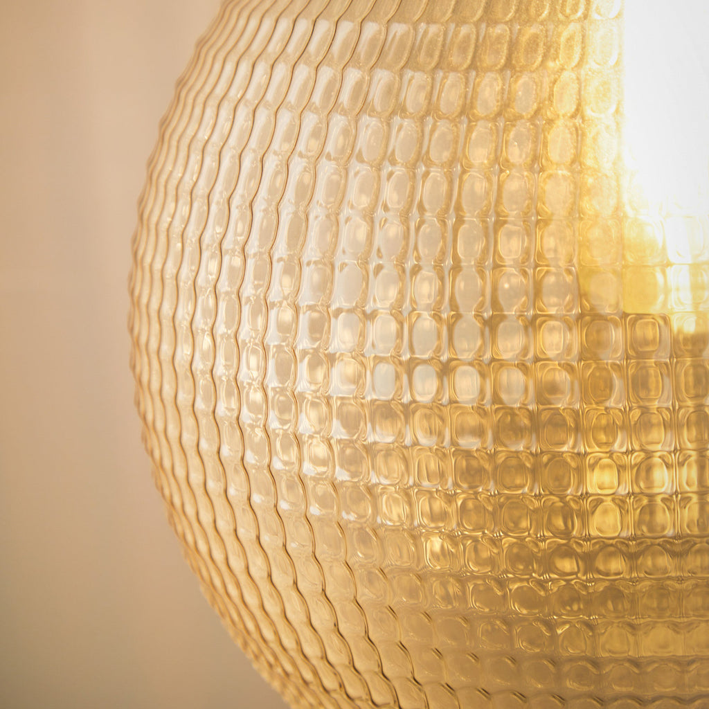 Larger Espere pendant shade in clear waffle glass