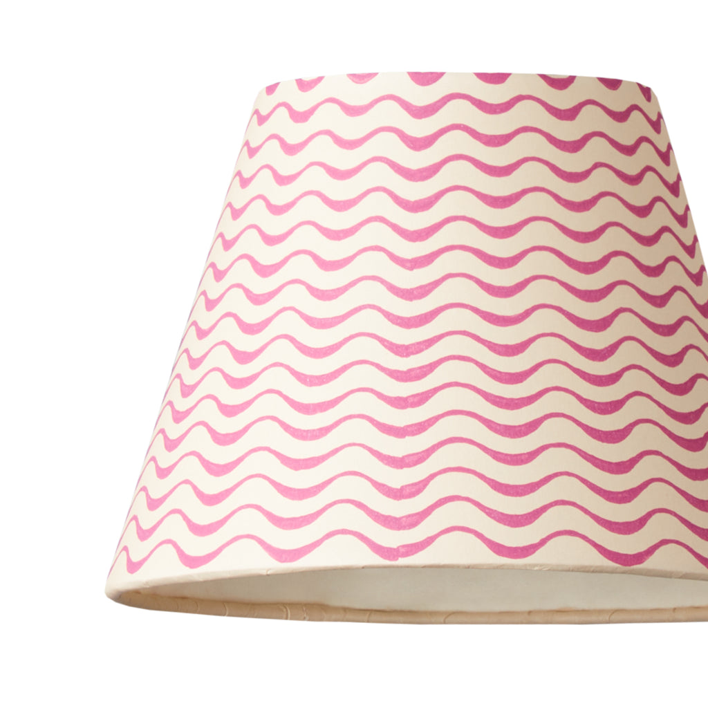 7 inch pendant lamp shade in hot pink ripples hand painted card