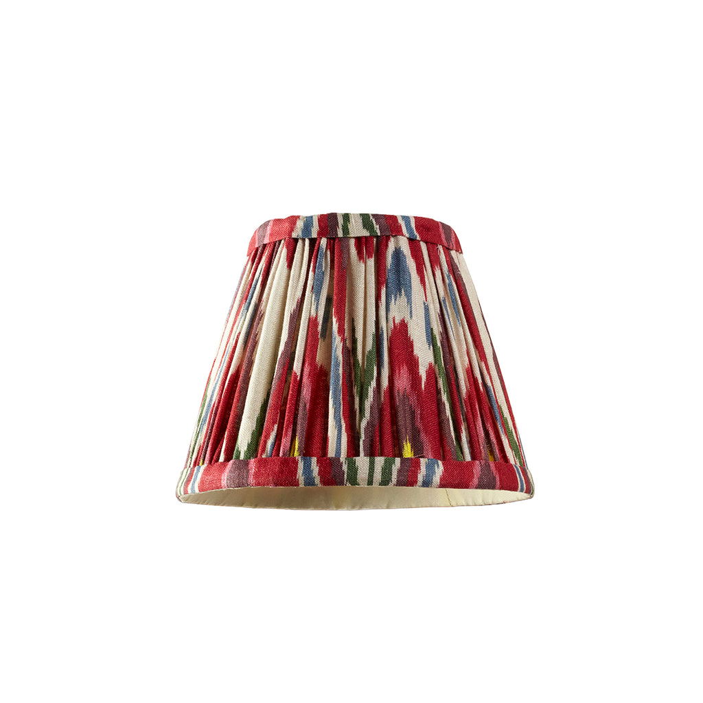 7 inch pendant lamp shade in heraldic ikat printed linen
