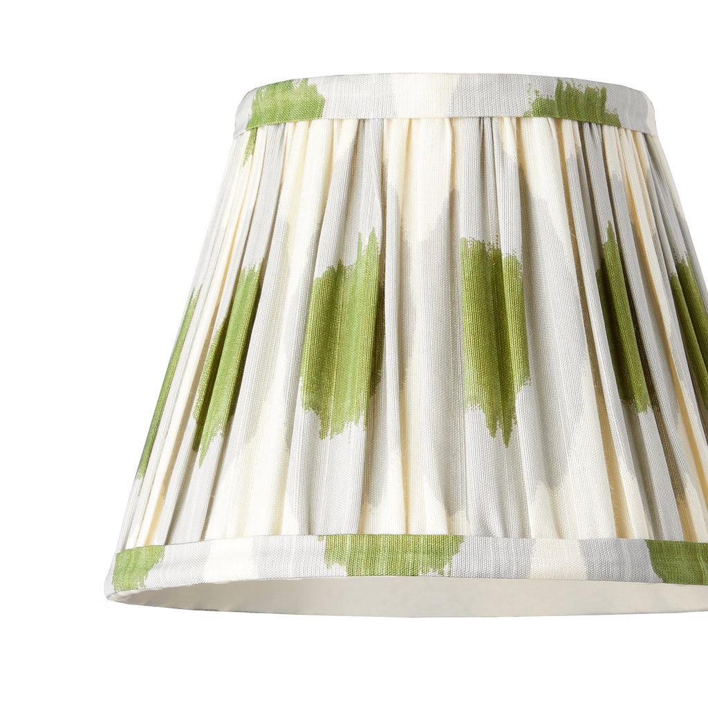 7 inch pendant lamp shade in egg & spoon silk ikat in gray green