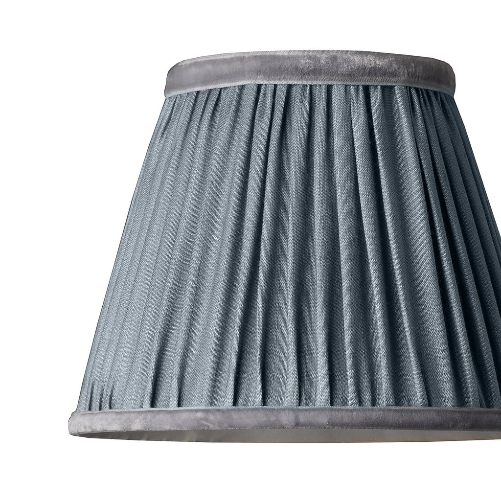 7 inch pendant lamp shade in moonstone silk with velvet tape