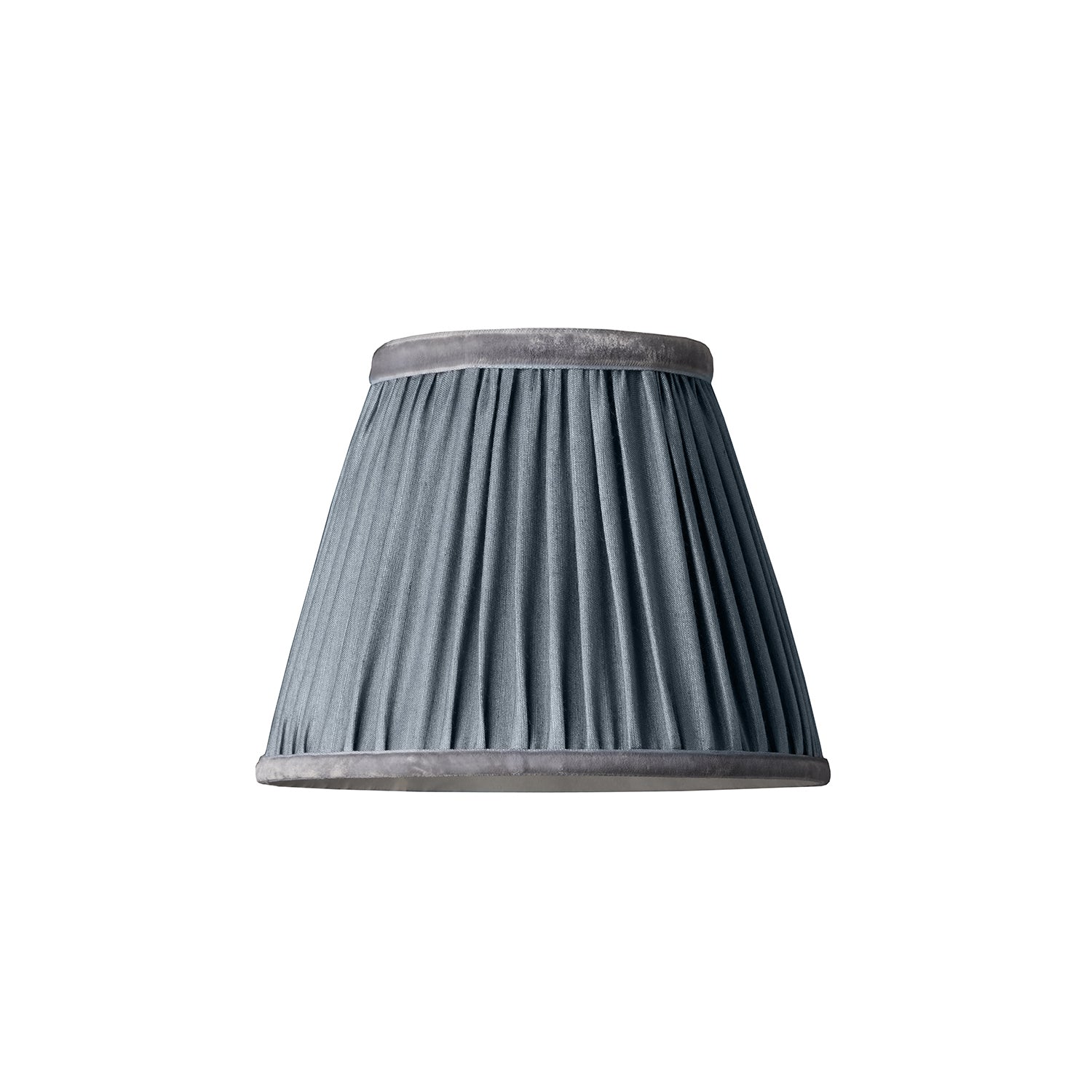 7 inch pendant lamp shade in moonstone silk with velvet tape